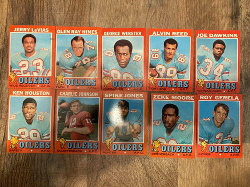 1971 Topps Team SET Lot of 10 Houston OILERS NM-MINT KEN HOUSTON (R ...