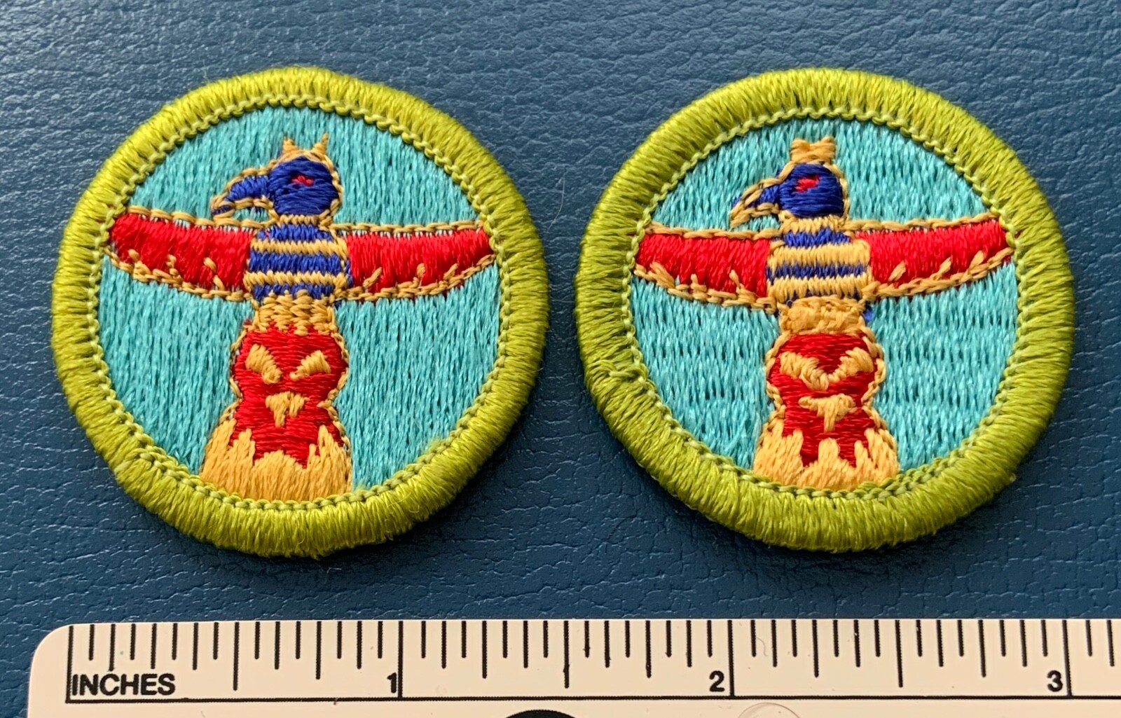 2 Different WOOD CARVING Boy Scout Merit Badge PATCHES BSA Uniform Sash ...