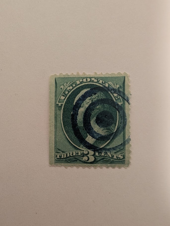 Vintage 1870 US Stamp George Washington 3c Used Bullseye Cancel ...