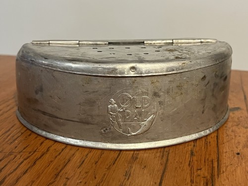 Vtg Fishing OLD PAL Aluminum Live Bait Worm Box Container w/ Belt Loops ...