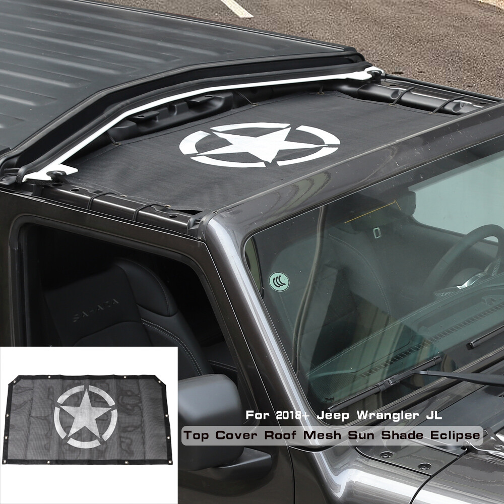 Fit Jeep Wrangler JL Mesh Bikini Top Cover UV Protection Sunshade Net ...