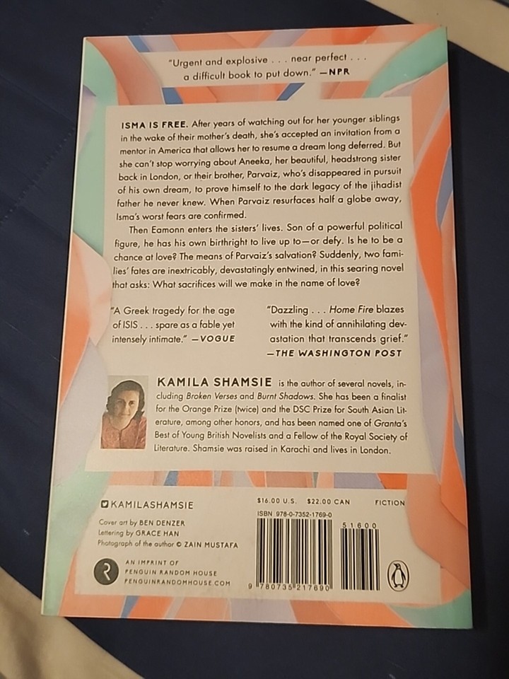 Home Fire: A Novel by Kamila Shamsie (2018, Trade Paperback ...