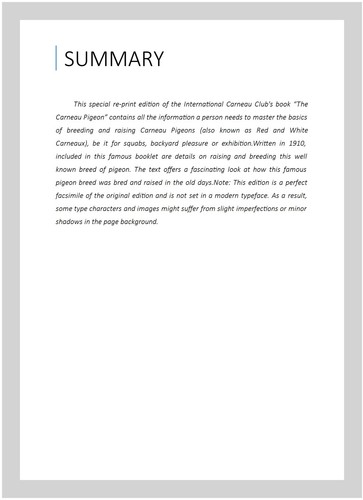 Carneau Pigeon : Pigeon Breeds Book 4 by International Carneau Club ...