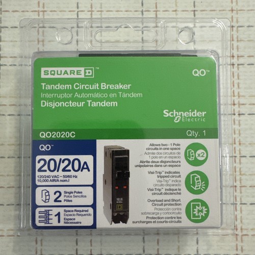Square D Schneider QO 20 Amp Tandem Circuit Breaker QO2020C 🔥New In Box ...