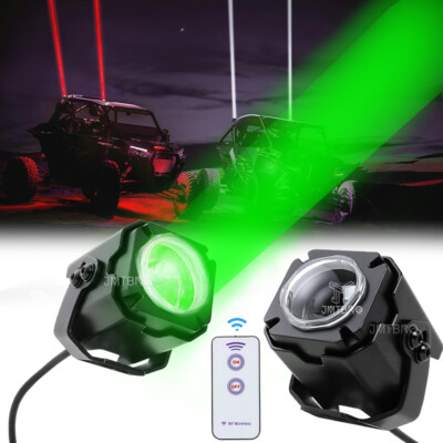 2X Sky Tracer Spot Beam RGBW Laser Whip Light Pods Offroad w/Remote ATV ...