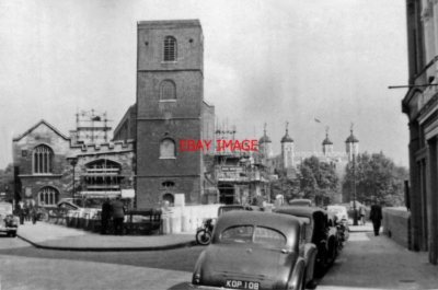 PHOTO LONDON 1955 EAST ON GREAT TOWER ST TO BYWARD ST AND ALL HALLOWS ...