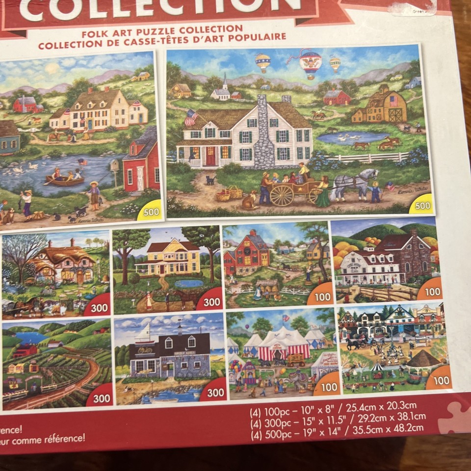Masterpieces 12 Pack Jigsaw Puzzles Folk Art Puzzle Collection Damage ...