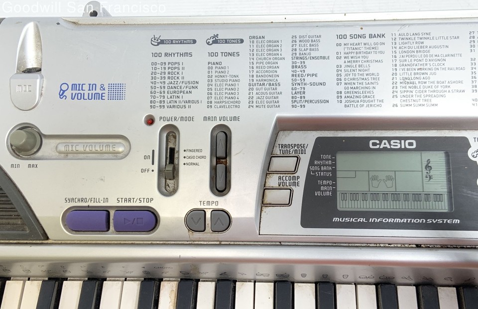 Casio 61-Key Unweighted Electronic Keyboard Model CTK-496 Untested No ...