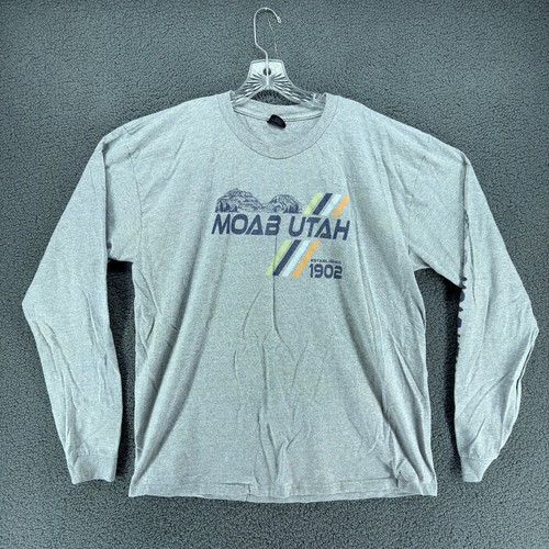 Moab Utah Long Sleeve Shirt Mens XL Gray Graphic Est 1902 Tee The ...