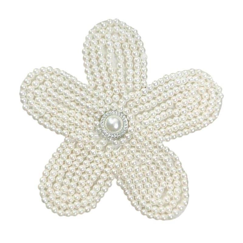 10 Pcs Flower Shaped Sewing Patches Imitation Pearls Flower Patches for ...