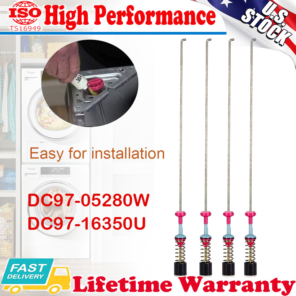 DC97-05280W Washer Suspension Rod / Damper Kit Replace For Samsung DC97 ...