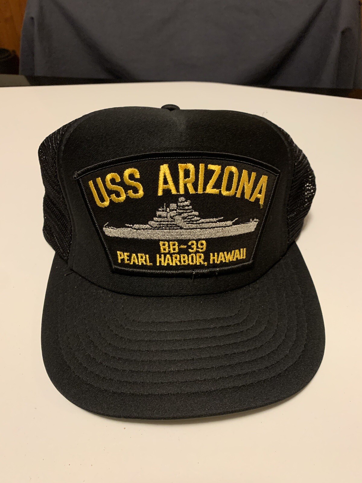 Vintage USS Arizona BB-39 Hat Pearl Harbor Hawaii Bla… - Gem