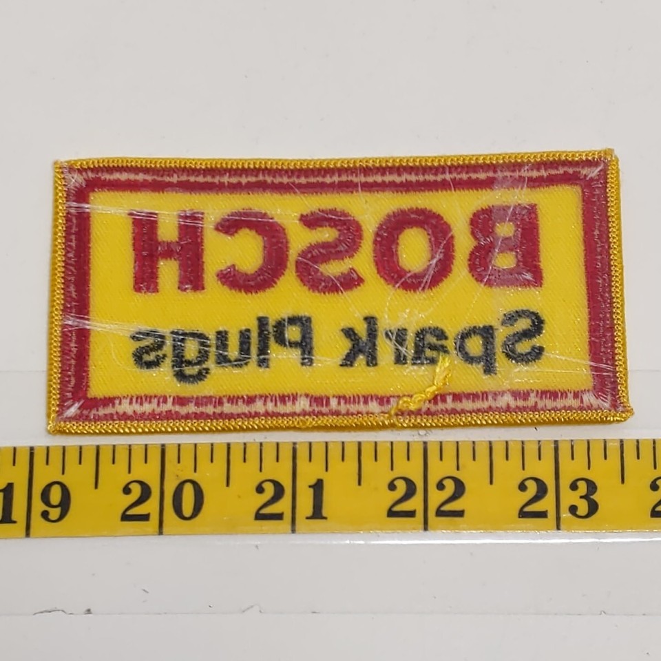 Vintage Patch Bosch Spark Plugs Automotive Car Racing Company Logo Iron ...