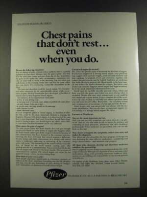 1986 Pfizer Pharmaceuticals Ad - Chest Pains That Don't Rest | eBay
