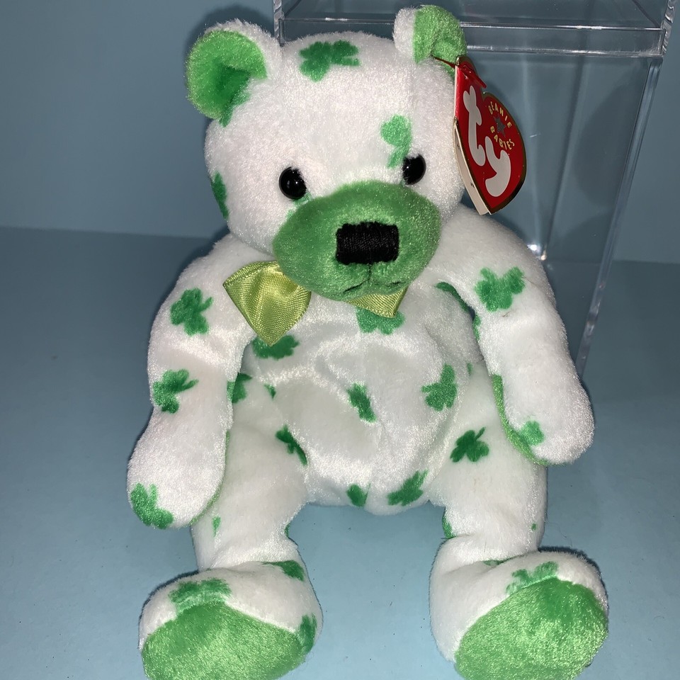 TY BEANIE BABIES CLOVER THE IRISH BEAR "ST. PATRICKS DAY" WITH TAG 2001 ...