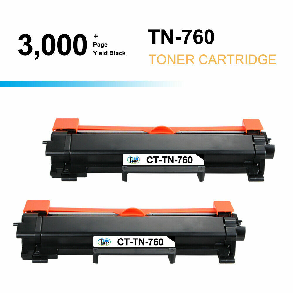 2PK Generic Compatible for Brother TN760 Toner MFC-L2710 HL-L2730DW MFC ...