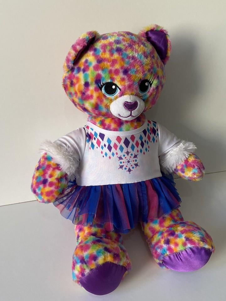 Build A Bear Workshop Rainbow Multi Coloured Leopard Cat Plush 42cm ...