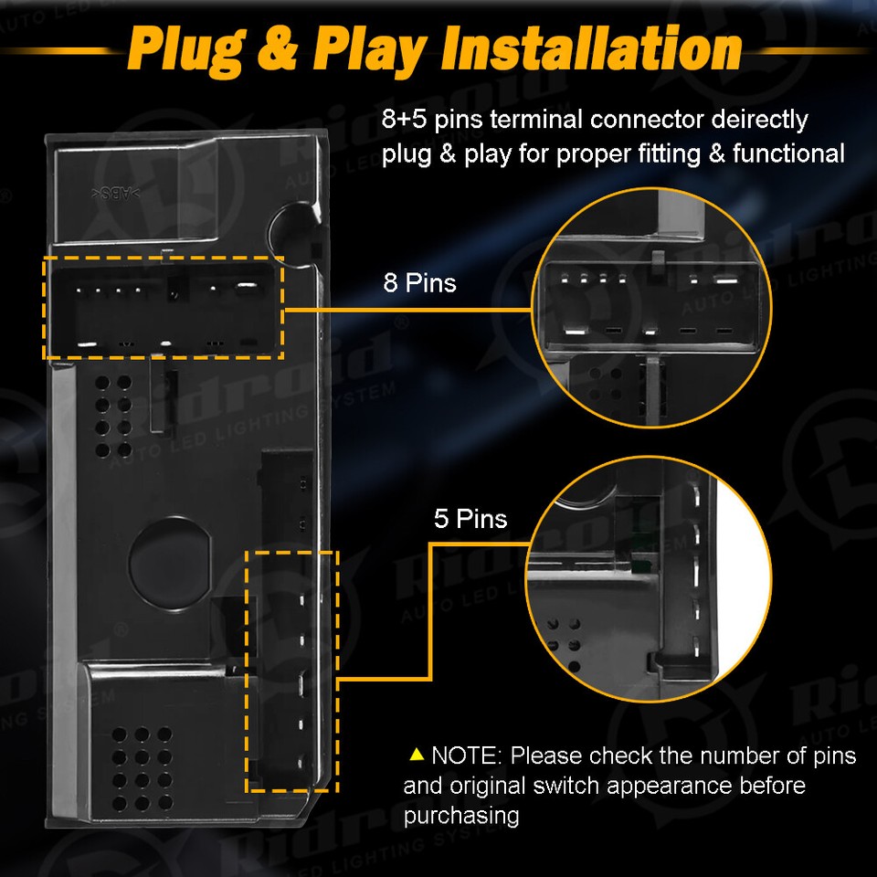 Front Left Side Power Window Switch For Chevrolet GMC Pickup Truck 2-Dr ...