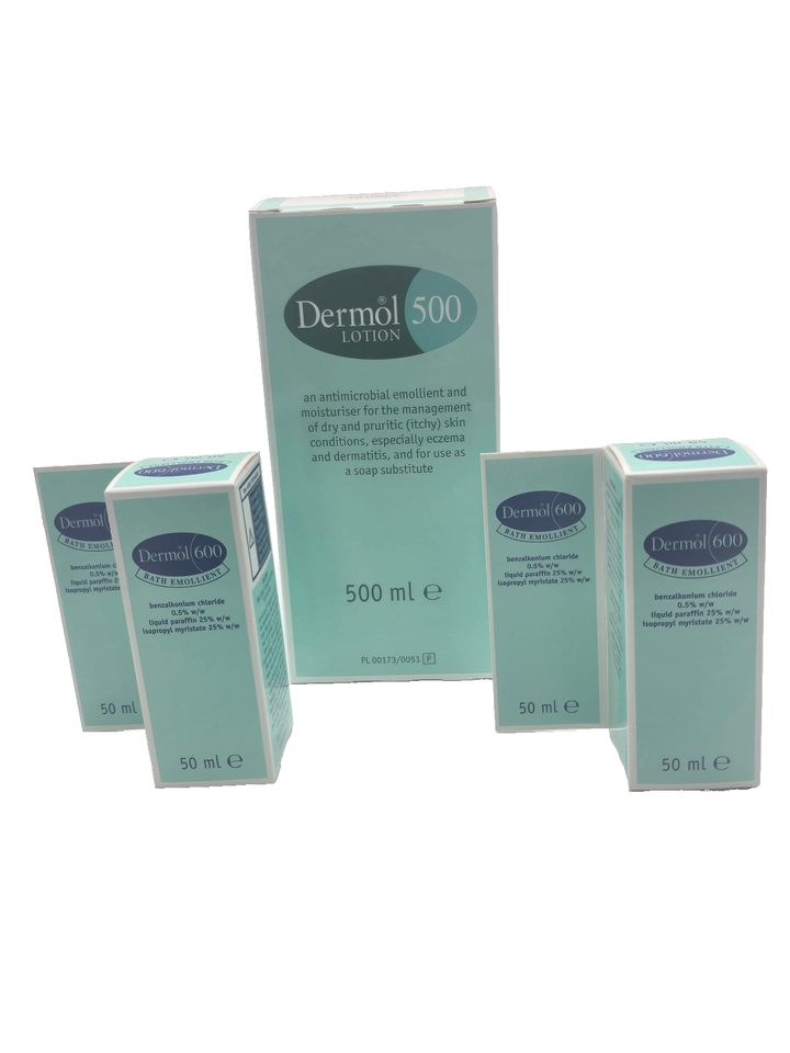 Dermol 500ml Lotion - FREE FREE 2 x Dermol 600 Bath Emollient 50 ml ...