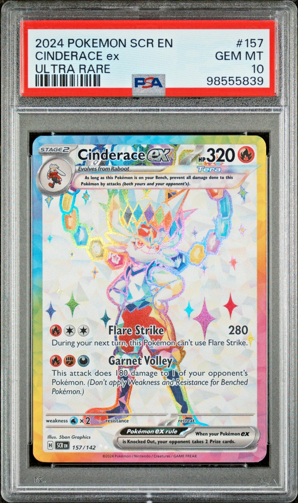 Cinderace ex 2024 Scarlet & Violet: Stellar Crown #157/142 Ultra Rare ...