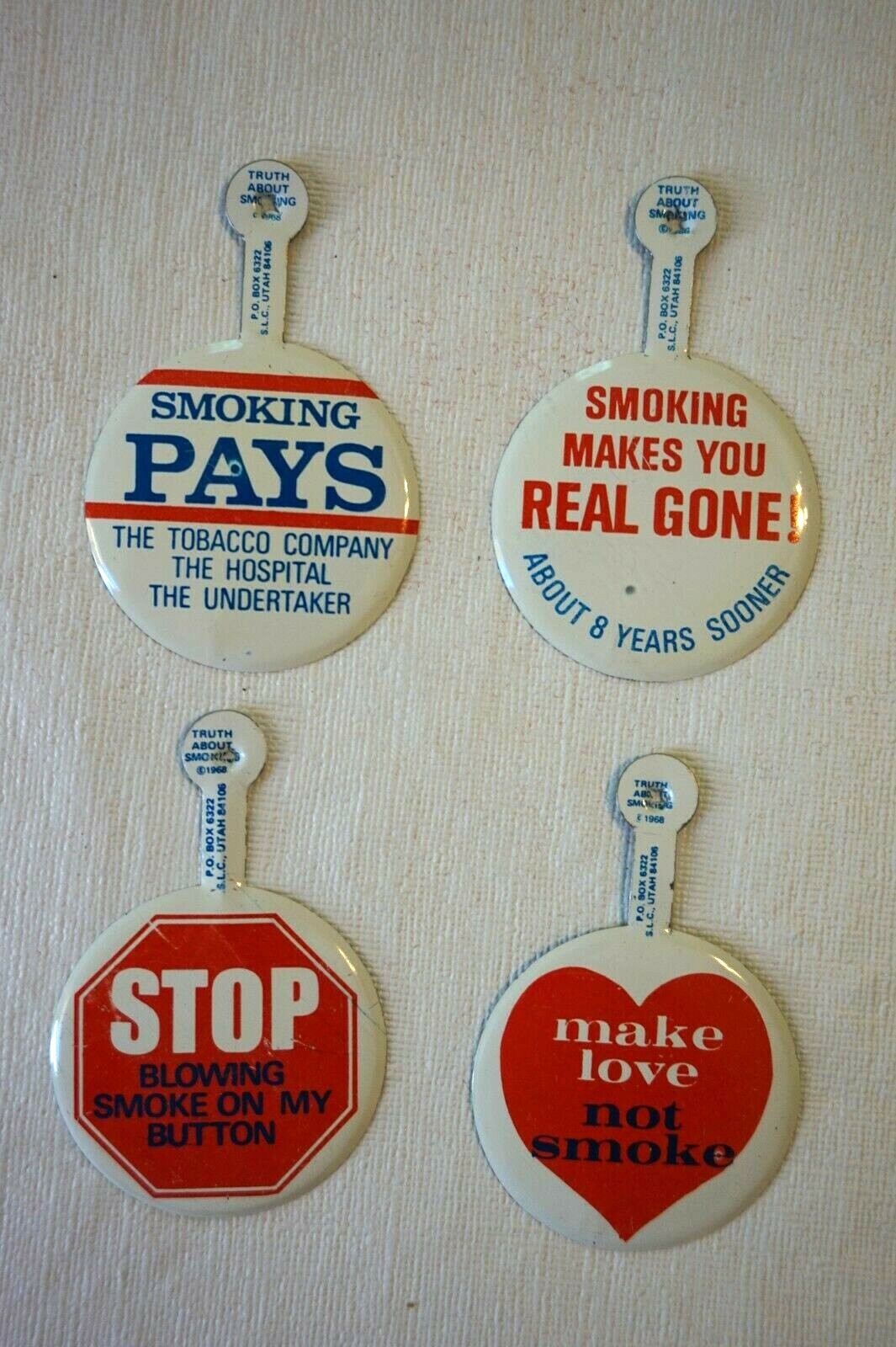 Vintage Pins Fold Back Over Pin Stop Smoking - Lot of 4 - All Dated ...