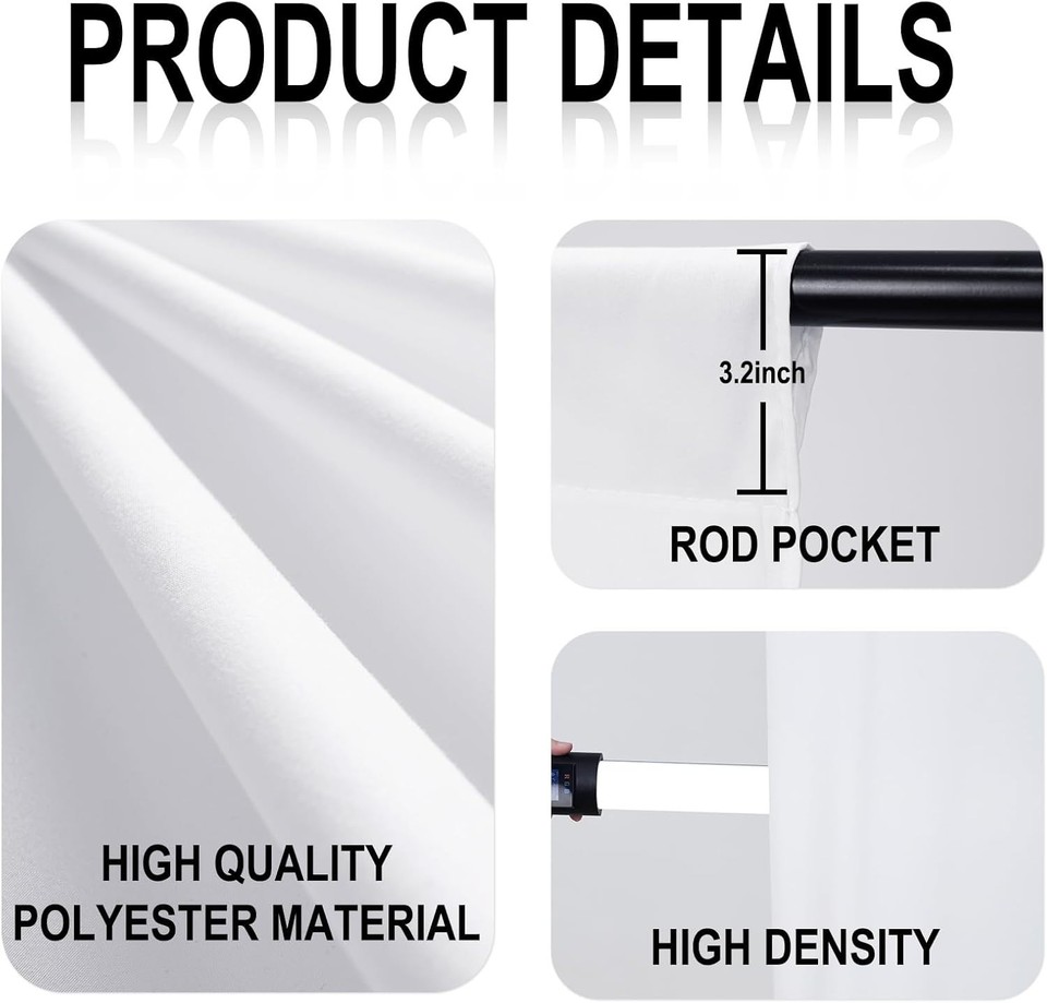 Lightweight 5FTx7FT Seamless White Backdrop: Ideal for Wedding ...