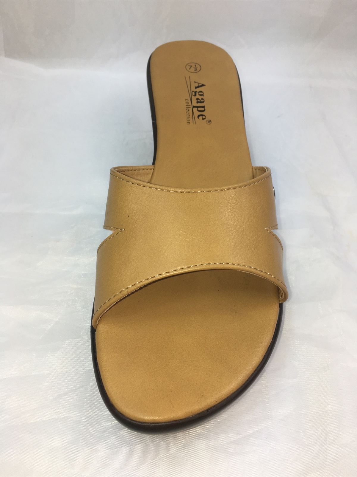 AGAPE-PROPET-BEIGE MULE PLATFORM Slide 2.5" MID-WEDGE HEEL Women Sandal ...