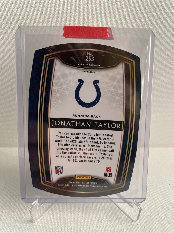 💥JONATHAN TAYLOR ROOKIE 2020💥PANINI SELECT CLUB LEVEL BLUE DIE-CUT RC🔥🔥 ...