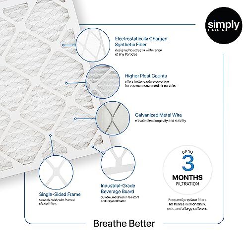 Simply Filters 17.25x26x1 8 MPR 600 Air Filter (6 Pack) - Actual Size ...