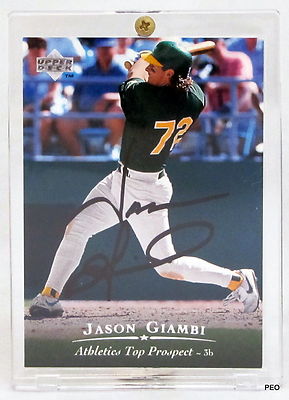 Jason Giambi Autograph 1995 Upper Deck Oakland Athletics Top Prospect ...