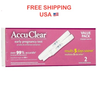Accu Clear Early Pregnancy Test Visual Sticks 99% Accurate Result 2 ct ...