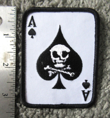 NEW 4" IRON-ON PATCH EMBROIDERED ACE OF SPADES US ARMY POKER | eBay