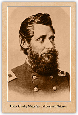CIVIL WAR VINTAGE PHOTOGRAPH MAJOR GENERAL Benjamin Grierson CARD CDV ...