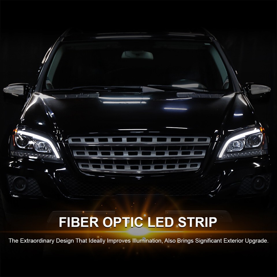 Black Fit 2009-2011 Mercedes Benz W164 ML320 LED Sequential Projector ...