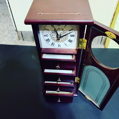 Vintage 1996 Wooden Avon Timekeeper Jewelry Box Drawers/Clock | eBay