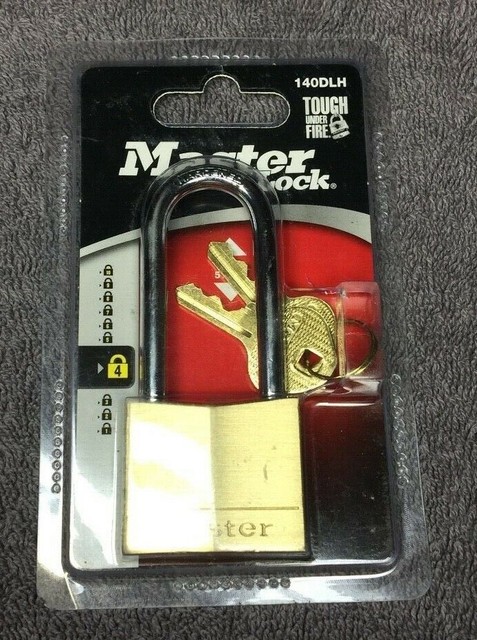 Master Lock 140DLH Solid Brass Keyed Different Padlock with 1-9/16-Inch Wide Body, 2-Inch ...