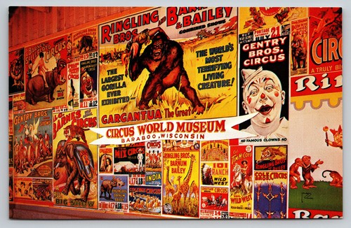 Circus Posters Wall Circus World Museum Baraboo Wisconsin WI Postcard ...