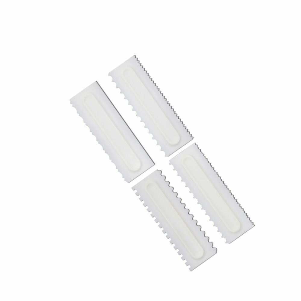 4Pcs Smoother Scraper Icing Edge Frosting Spatulas Cake Decorating Comb ...