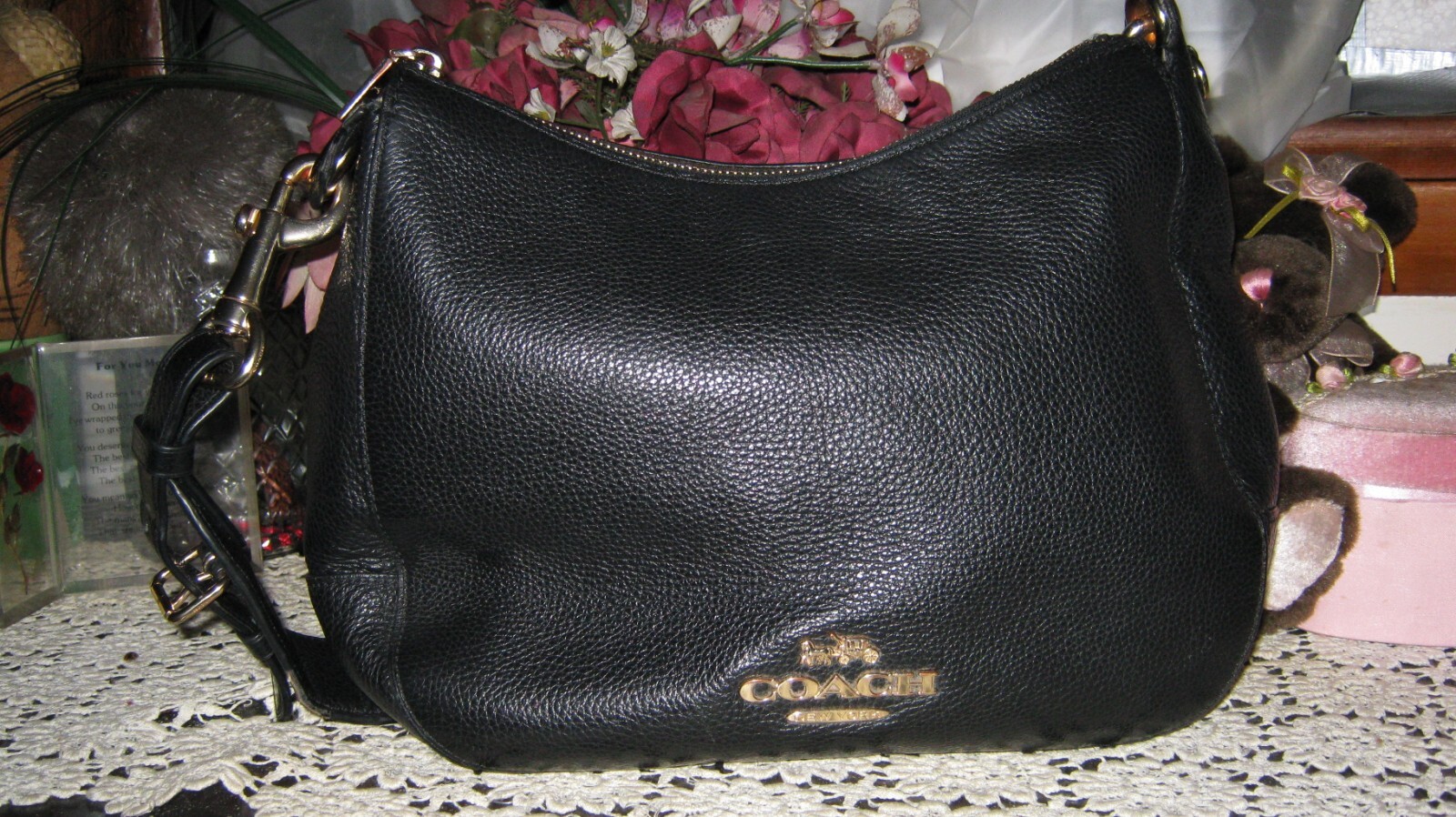 Coach Jess Hobo with Signature Leather Strap … - Gem