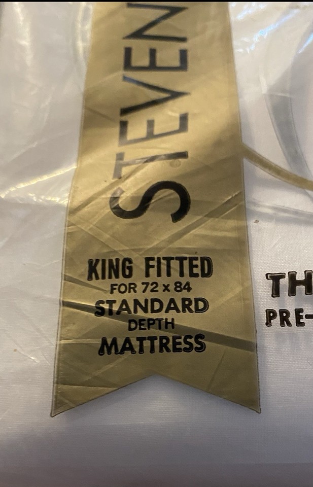 NOS Vintage Sheets STEVENS King Fitted & Flat White Beauti-Blend ...