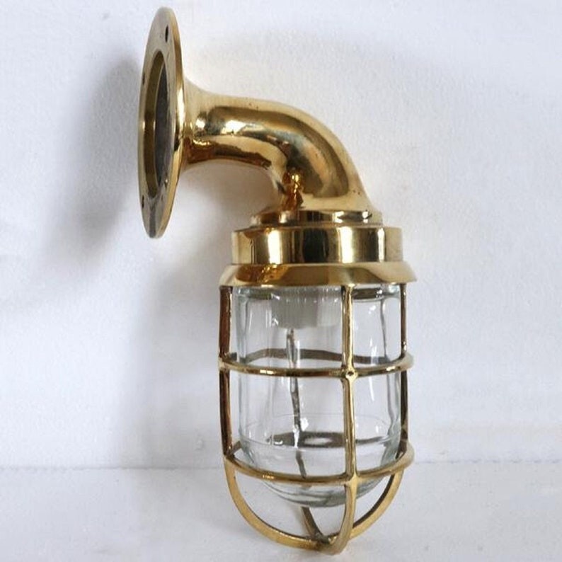 New Nautical Marine Antique Swan Neck Brass Wall Sconce Ship Light ...