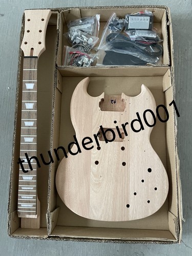 Unfinished SG Style DIY Electric Guitar Kit Mahogany Body & Neck for ...