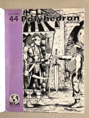 TSR RPGA Polyhedron Magazine #44 w/ mailing cover AD&D Battlesystem ...