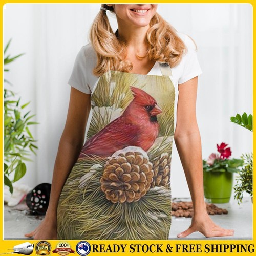 Pinies and Birds Printed Linen Apron Waterproof Kitchen Accessories ...