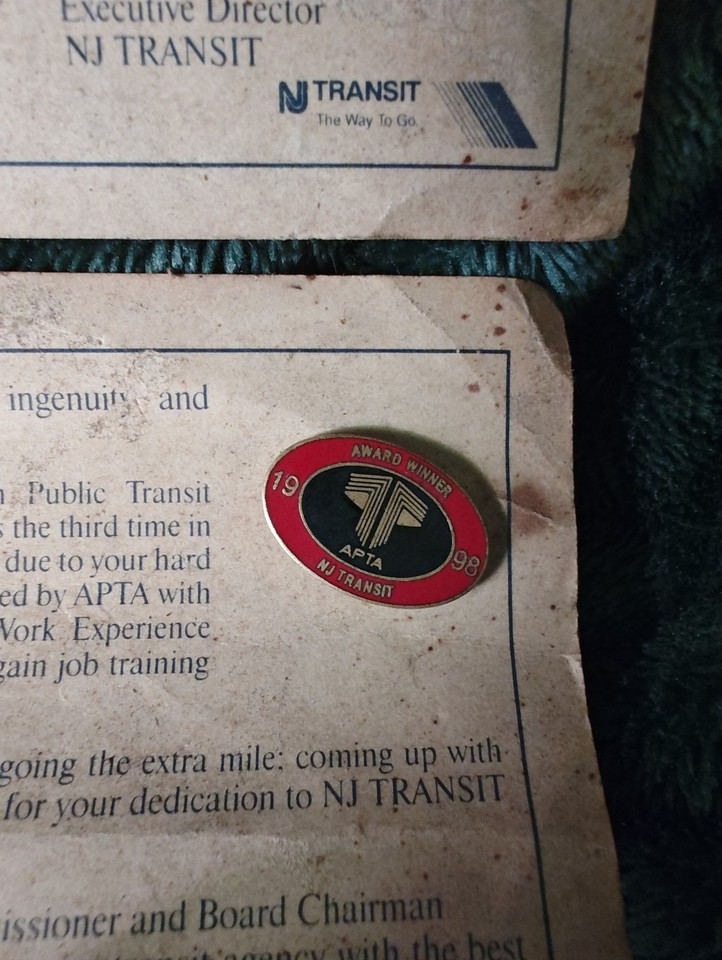 Vintage 1998 NJ Transit Pins With Cards New Award | eBay
