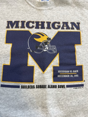 Vintage 90s Michigan Wolverines 1995 Builders Square Alamo Bowl ...