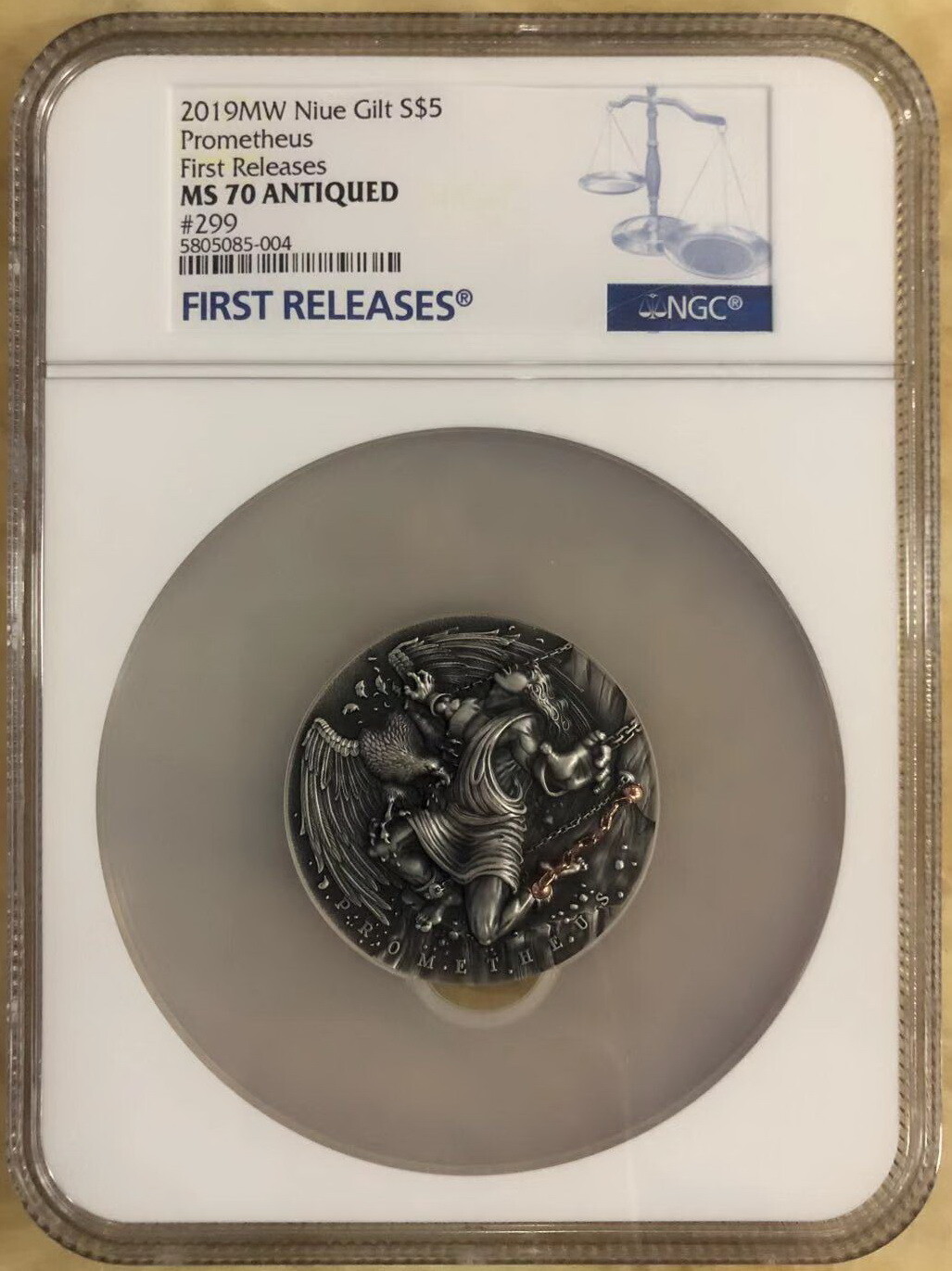 NGC MS70 Niue 2019 Ancient Myths Prometheus High Relief Antiqued Silver ...