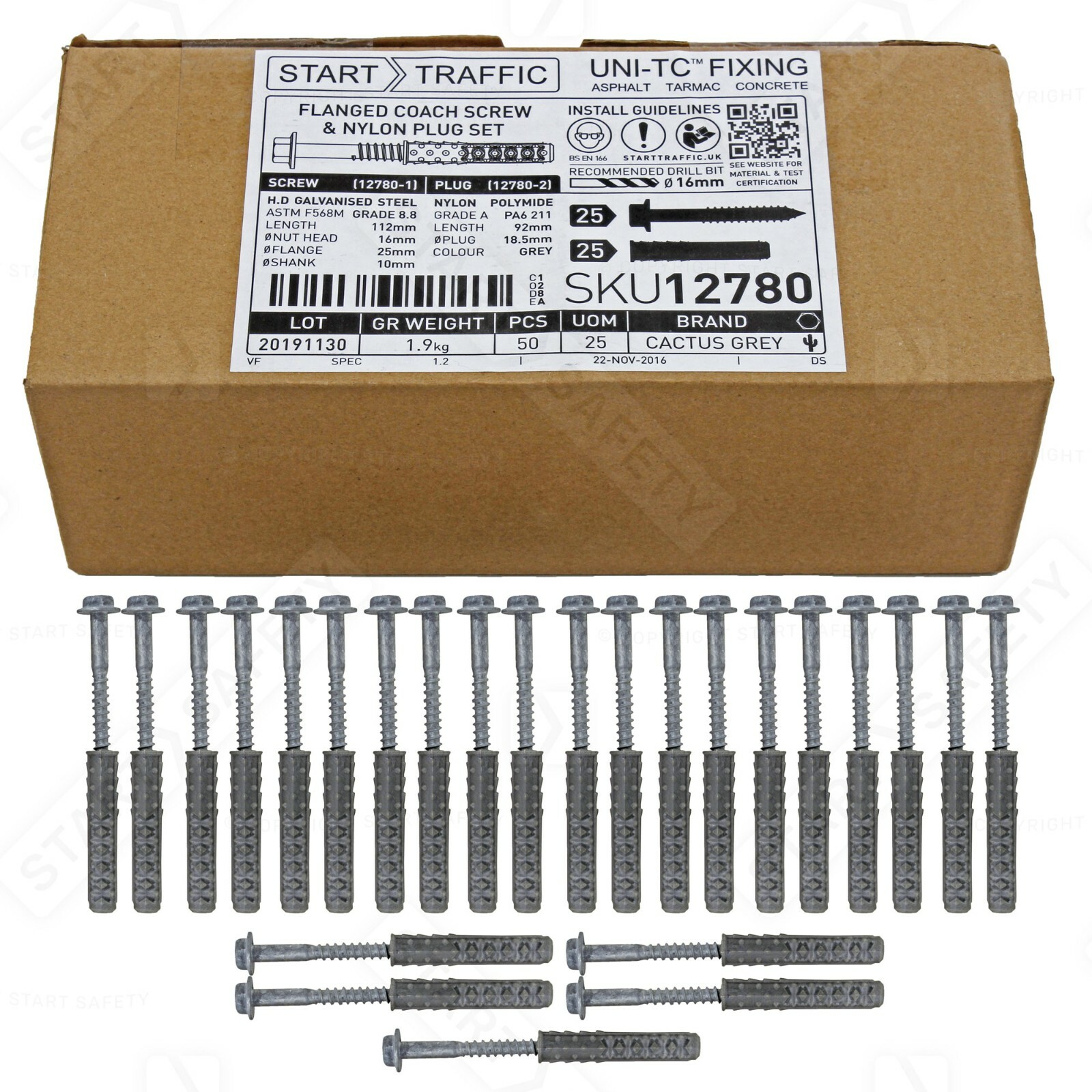 Speed Bump Fixings For Tarmac And Concrete Fixing Bolt Inc Plugs ...