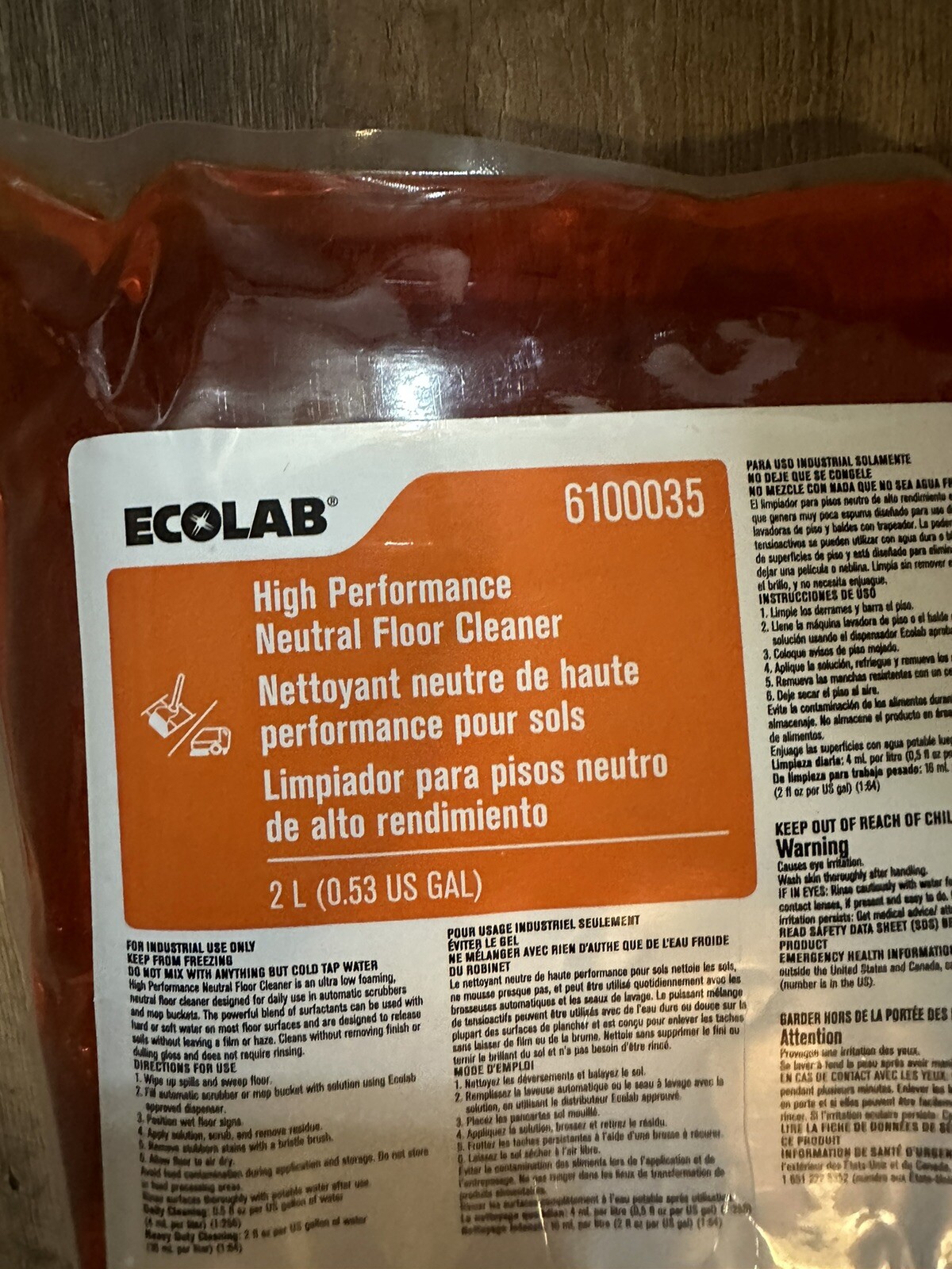 (2) EcoLab 6100035 High Performance Neutral Floor Cleaner 2 Liter Bags | eBay