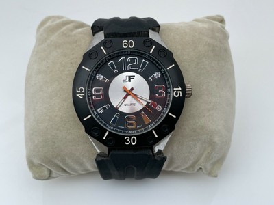 JF J Ferrar Men Watch Black Rubber Band Analog Wrist Watch | eBay